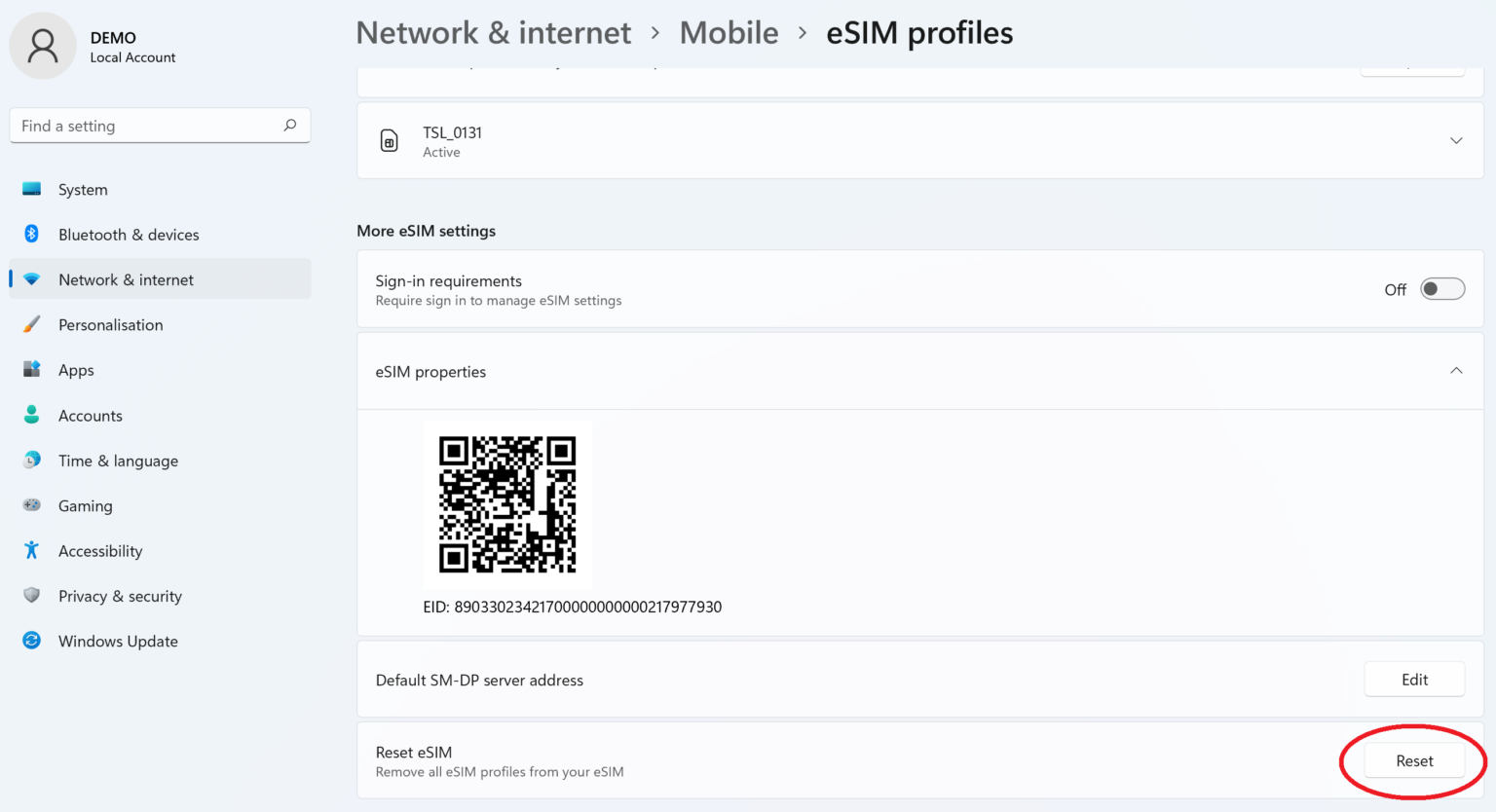 How to delete a Ubigi eSIM profile on Windows 10 or Windows 11 device