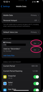 How to switch between physical SIM card and eSIM profile on my iPhone?