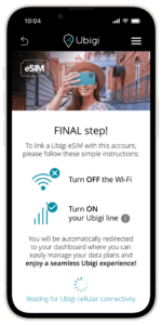I am stuck on the "FINAL STEP" page, and the message "Waiting for Ubigi ...
